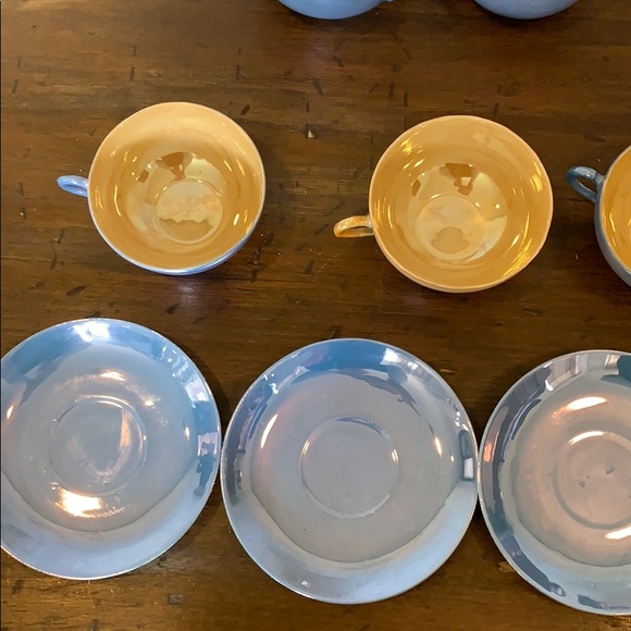 Kitchen | Vintage 8 Piece Japanese Lusterware China Blue | Poshmark